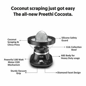Buy Preethi Cocosta Coconut Scraper & Citrus Juicer Online
