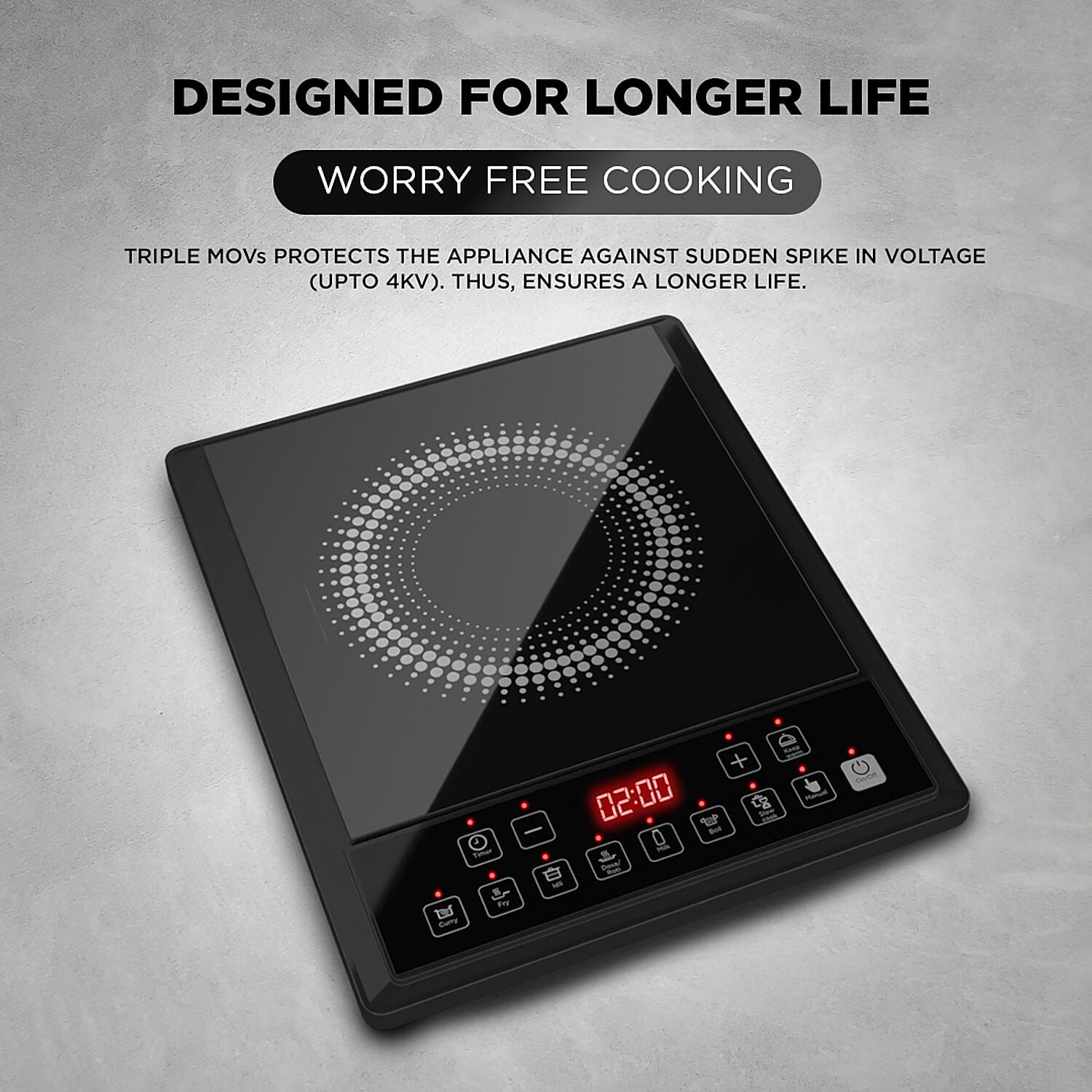 Buy Preethi 2100-Watt Induction Cooktop with Crystal Glass Online