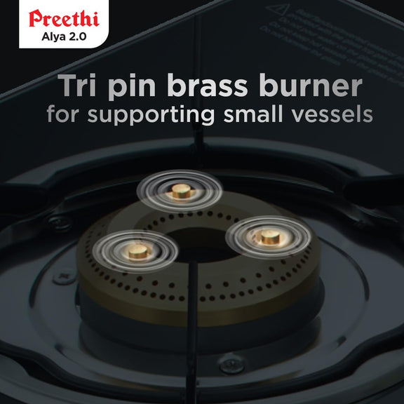 Buy Preethi Alya 3 Burner Glass Top Gas Stove Online