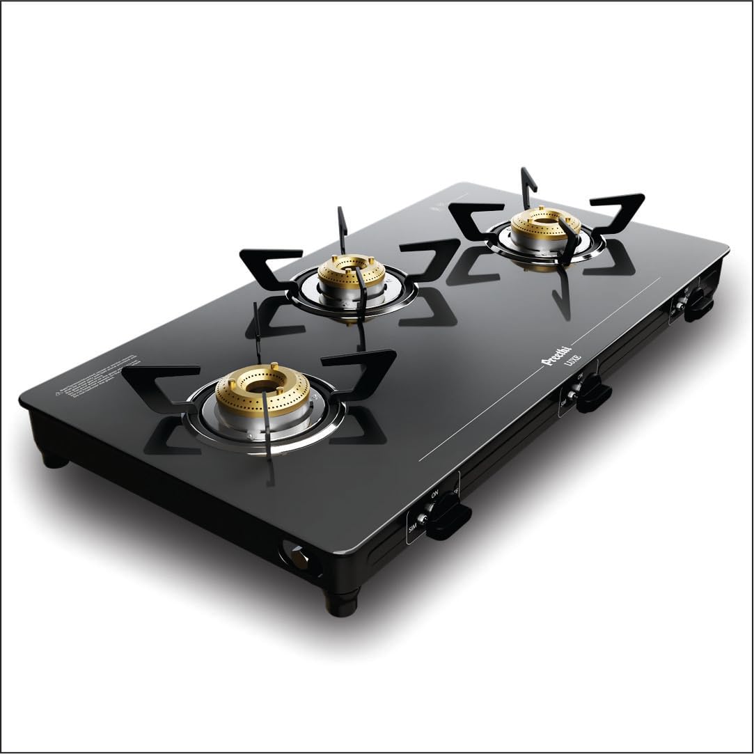Buy Preethi Luxe 3 Burner Glass Top Gas Stove Online